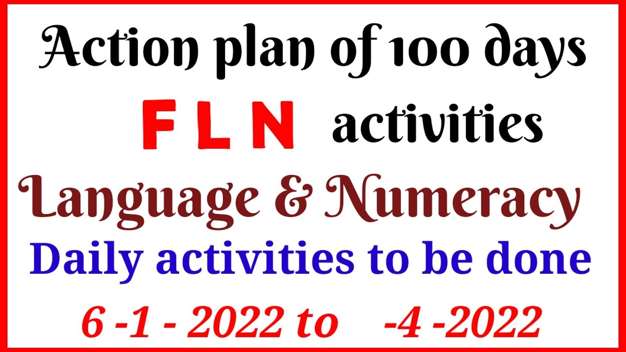 Action Plan Of 100days FLN Activities FLN plan 1st Week action-plan-of-100days-fln-activities-fln-plan-1st-week