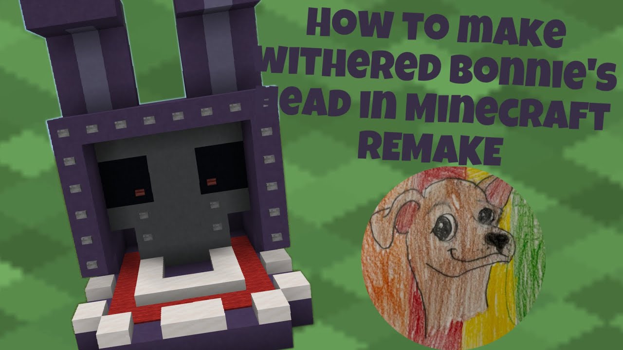 How to make withered Bonnie's head in Minecraft [Remake] - YouTube