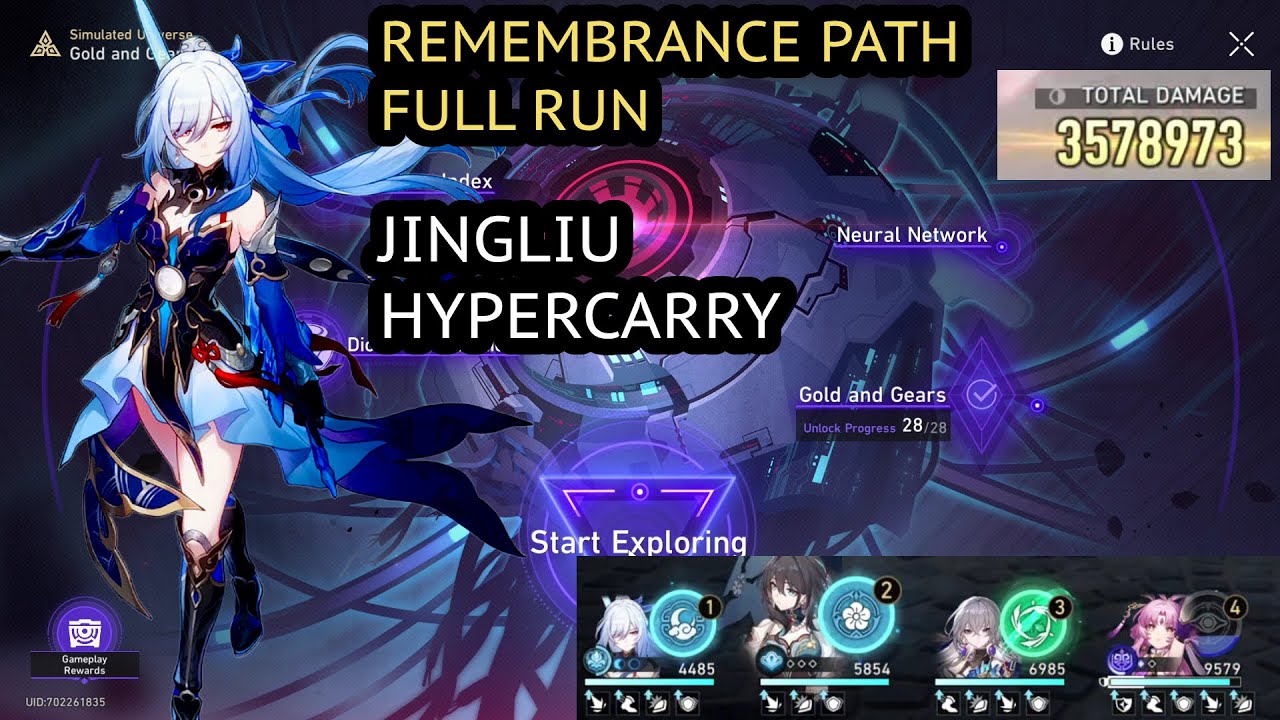 E0S0 Jingliu Remembrance Path - Gold and Gears - Honkai Star Rail - YouTube