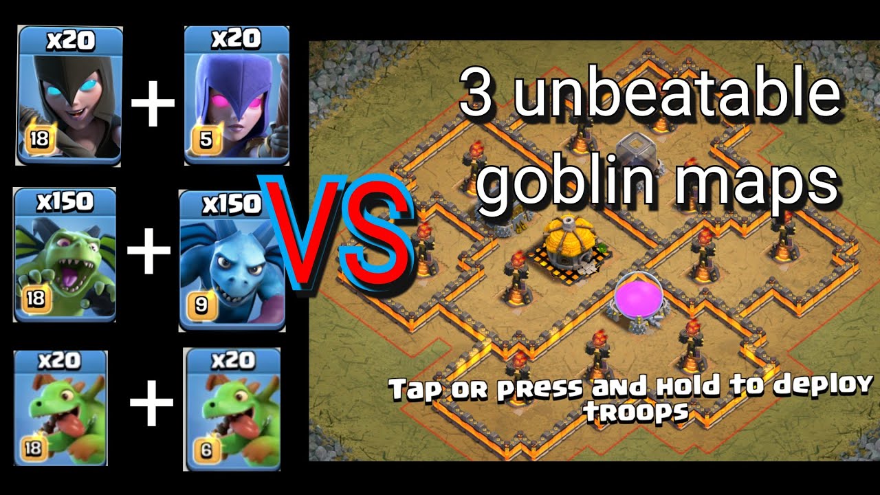 3 unbeatable goblin maps|| episode 1||clash of clans || private server ...
