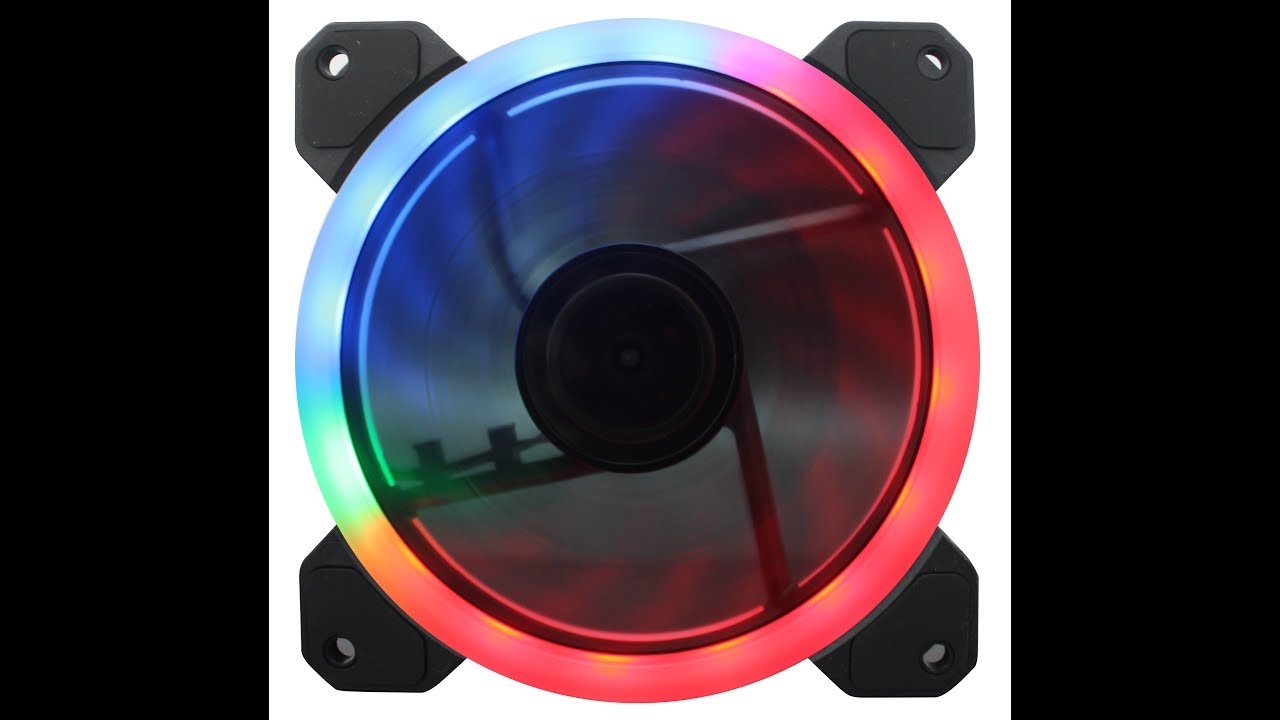 BBC SINGLE RING RAINBOW LED RING fAN 120 MM - YouTube