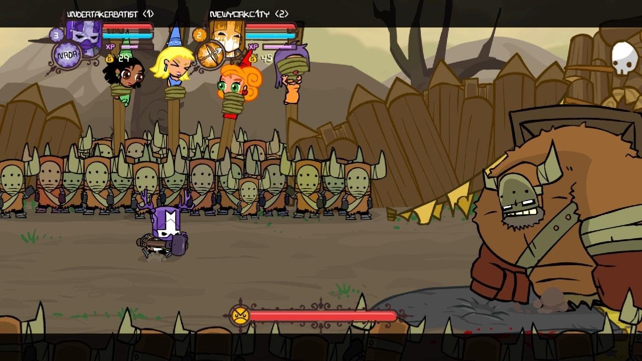 Castle Crashers Remastered BARBARIAN BOSS FIGHT - YouTube