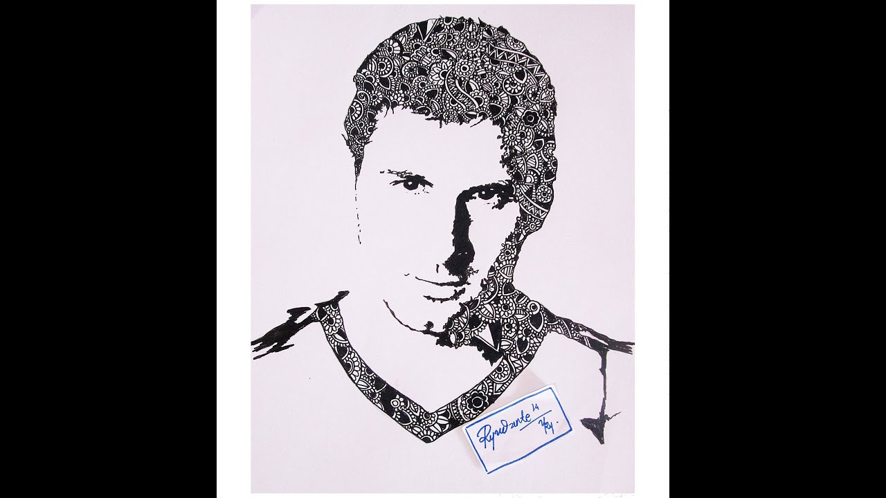 Zentangle art (Lionel Messi potrait) - YouTube
