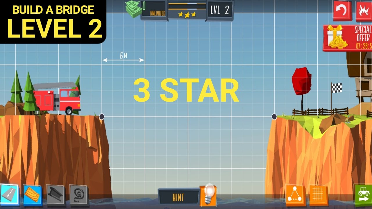 Build A Bridge Level 2 (3 STAR) - YouTube