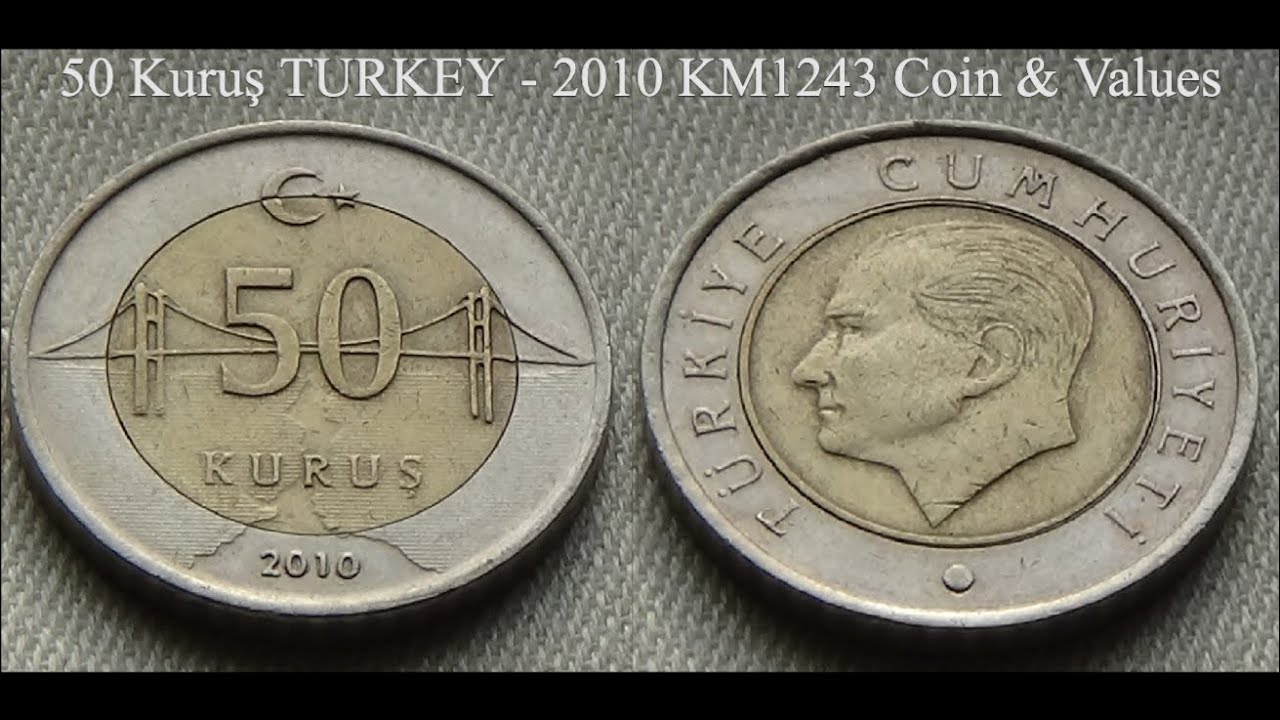 50 Kuruş TURKEY - 2010 KM1243 Coin & Values - YouTube
