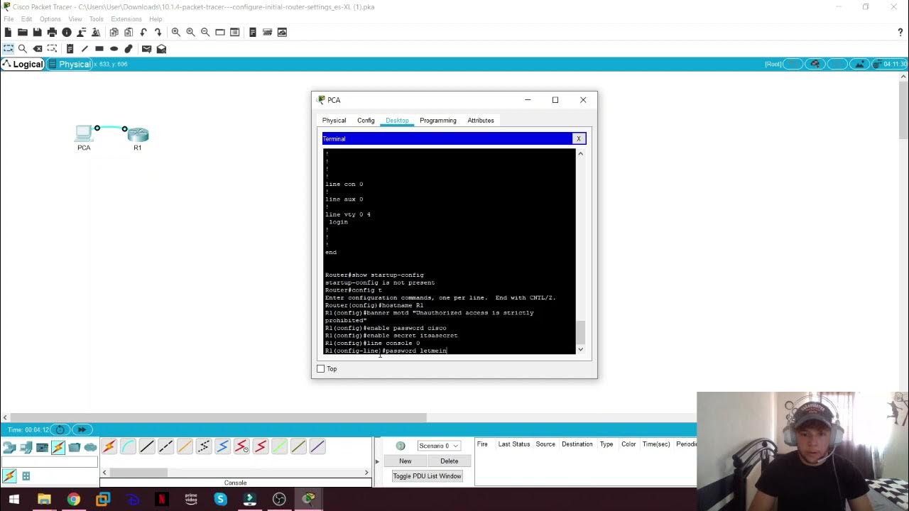 10.1.4 Packet Tracer - Configuración inicial del router - YouTube