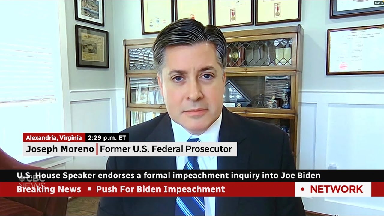 Joseph Moreno Appears on CBC News to Discuss Biden Impeachment Inquiry ...