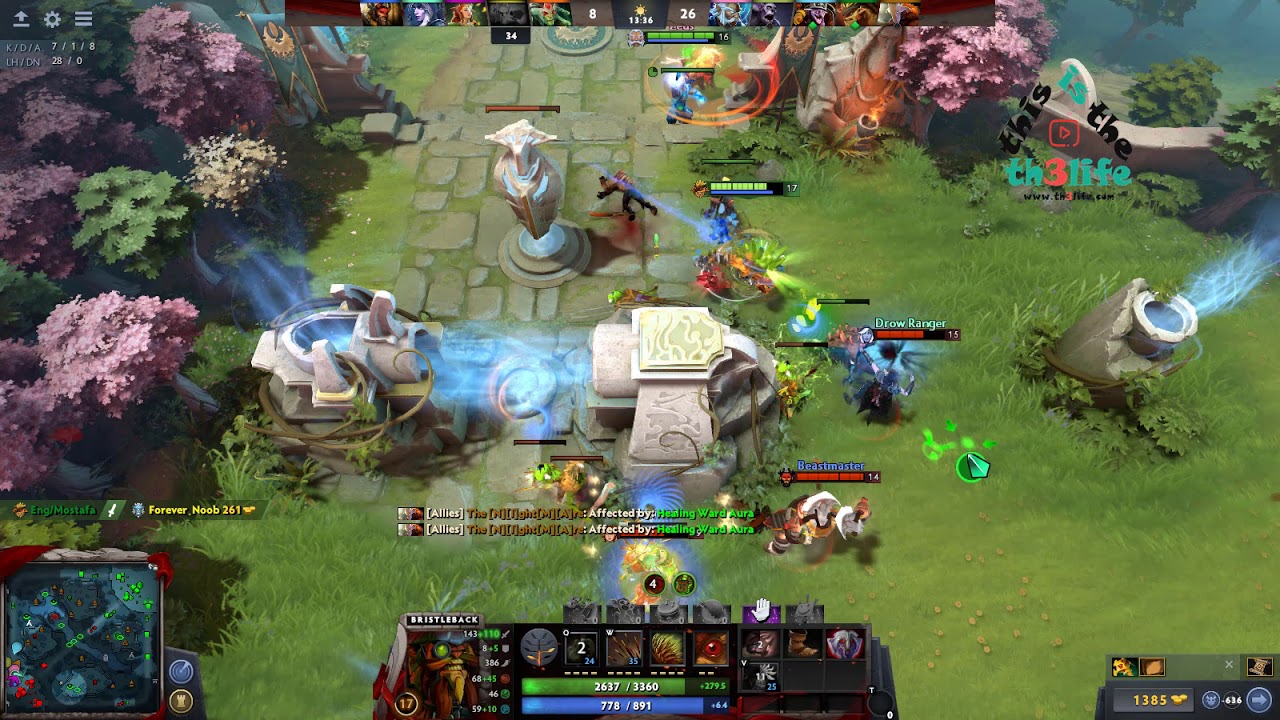 dota 2 bristel back bb -how to play - YouTube