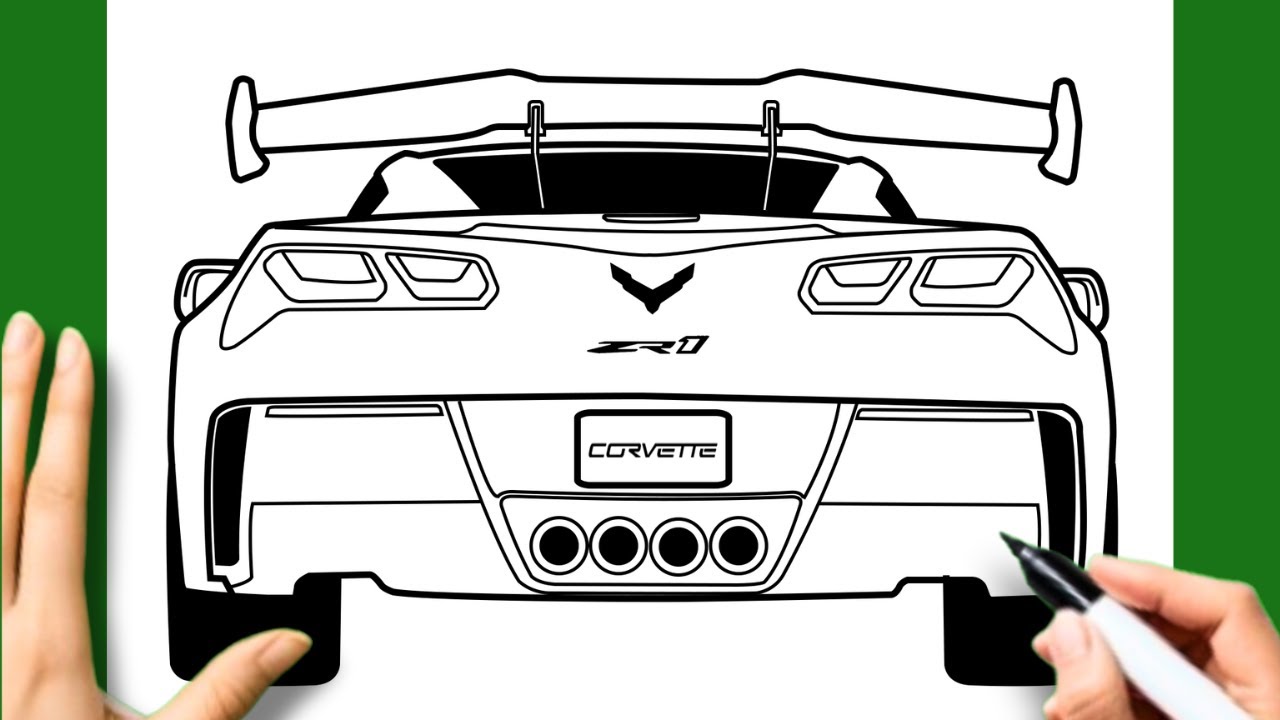 COMO DESENHAR UM CARRO ESPORTIVO CORVETTE | TRASEIRA - YouTube