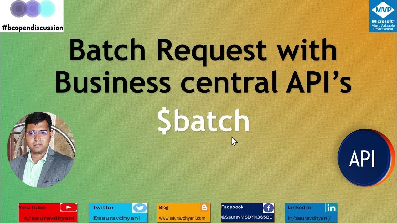 Batch Requests in MS Dynamics 365 Business Central API. - YouTube