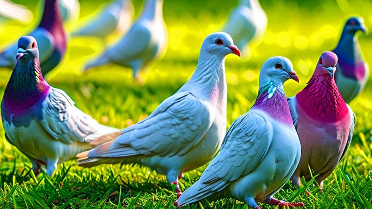 The Most Colorful Pigeons in the World Singing Beautiful Songs - YouTube