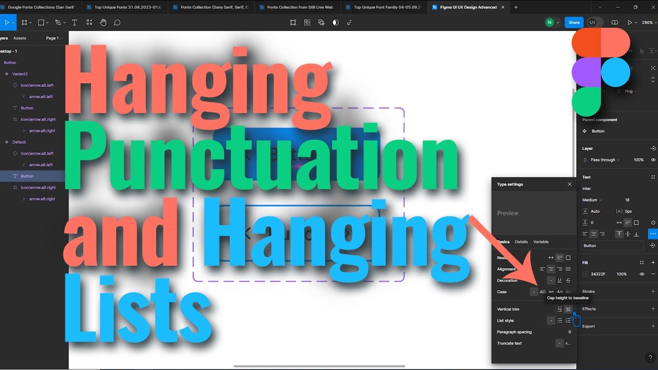 How to Set Hanging Punctuation and Hanging List in Figma | How to Set ...