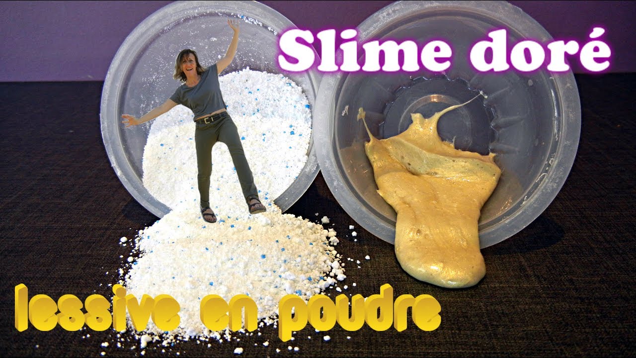 Comment faire du slime doré I avec de la lessive en poudre - YouTube