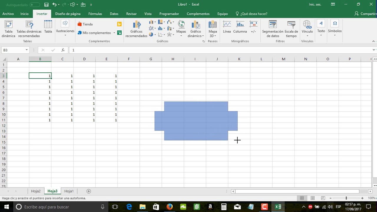 Cómo insertar una autoforma en Excel Exoluciones - YouTube