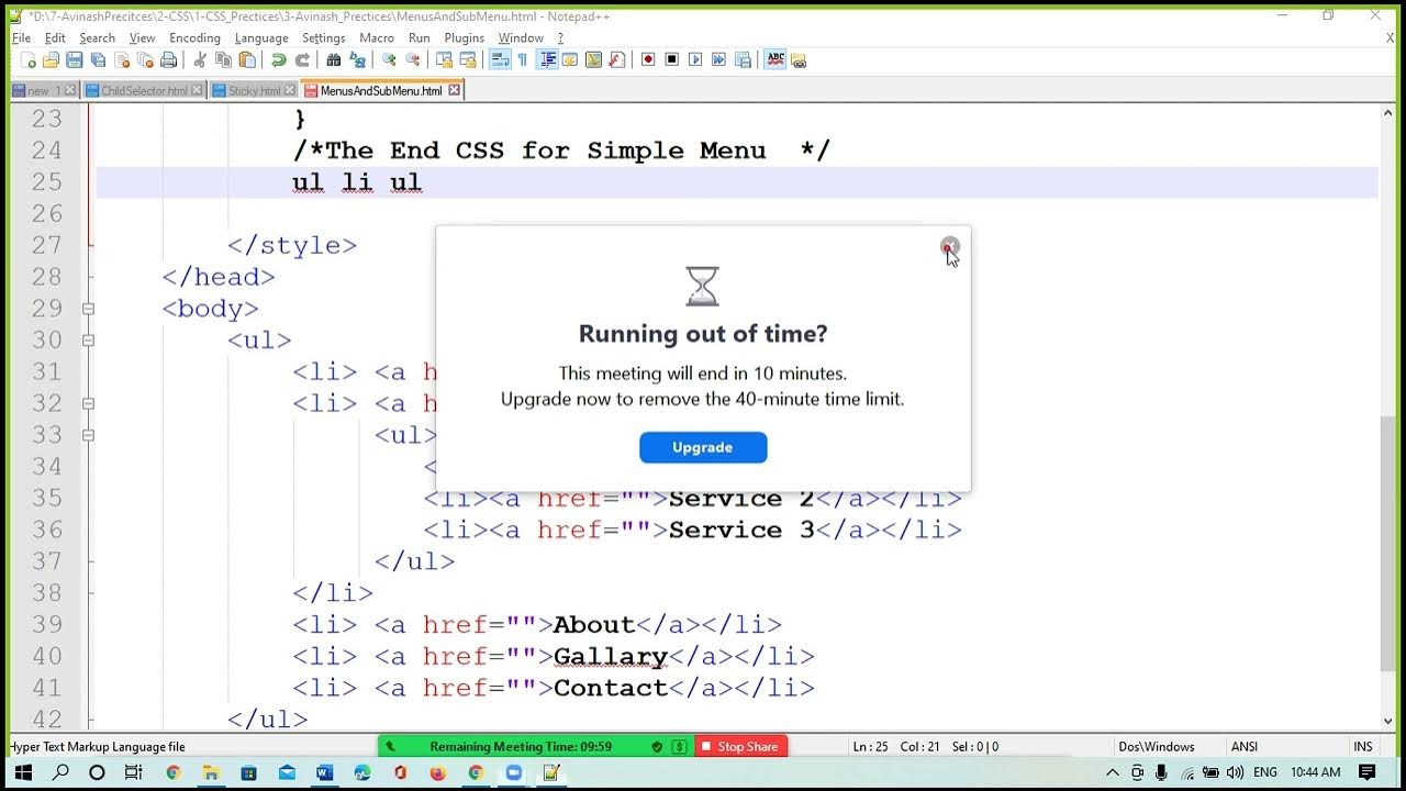 Part-2: Sub Menu using ul li Element selector | absolute Position in css | why use absolute ...