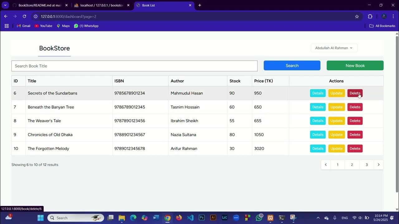 Laravel project book store demo video - YouTube