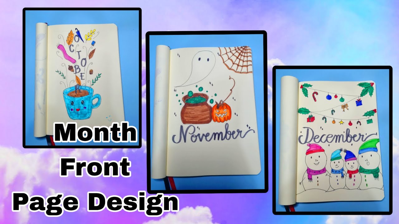 Diy - Month Front Page Design | October |November | December - YouTube
