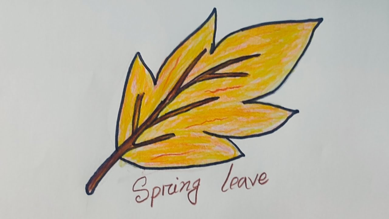 How to draw a spring leave step by step #youtubevideo#vira#art - YouTube