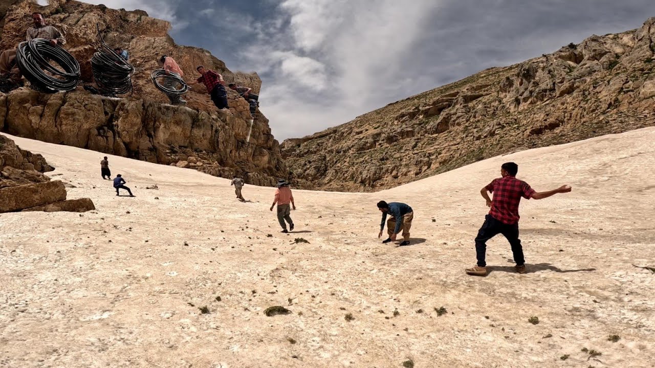 Water supply for nomads by the people of Baraf Bazi, Zagros, Iran ...