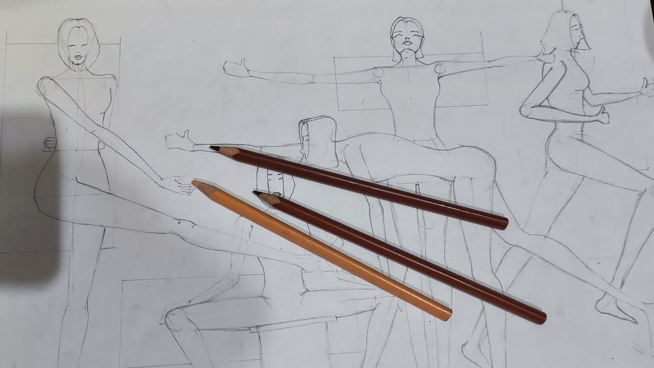 different types of poses ( fashion illustration) part 1 - YouTube
