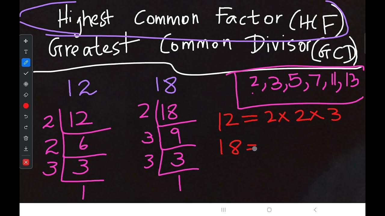 HCF Highest Common Factor/ GCD Greatest Common Divisor - Maths, Numbers ...