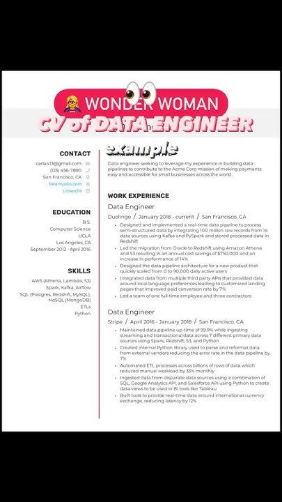 👀 How Cv Of The Skilled Data Engineer May Look Like Dataengineers Datascience Coding Sql
