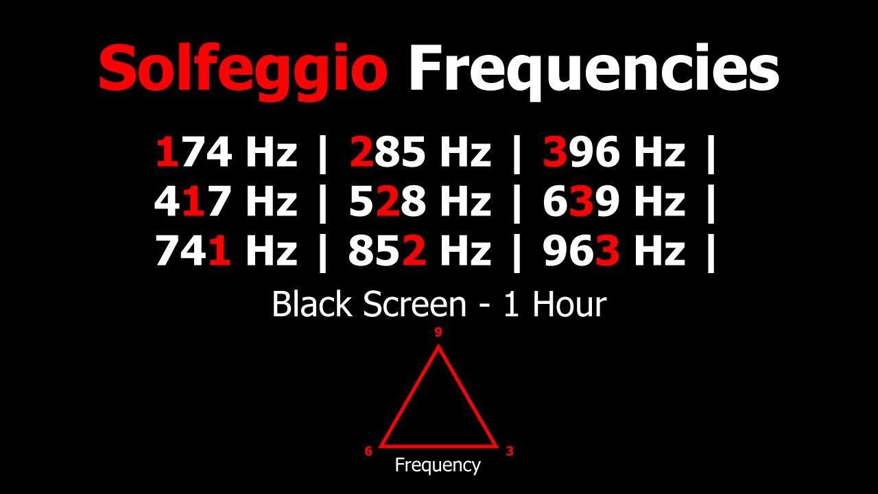9 Solfeggio Frequencies | Combined Pure Tones | Ultimate Benefits | Black Screen - 1 Hour ...