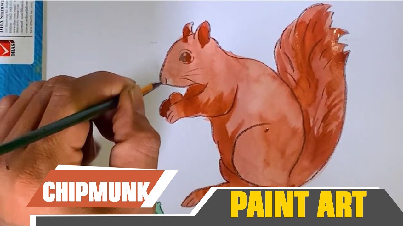 How to paint a chipmunk Art by watercolor - YouTube