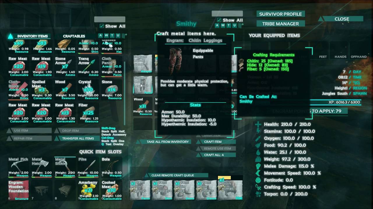 How to make Chitin Armor - ARK - YouTube