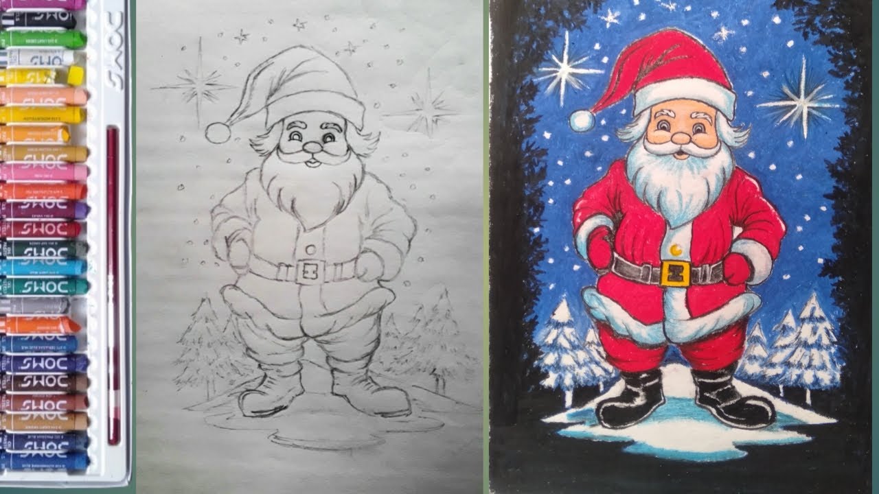 How to Draw Santa Claus Step by step| Christmas Drawing| Santa Claus ...
