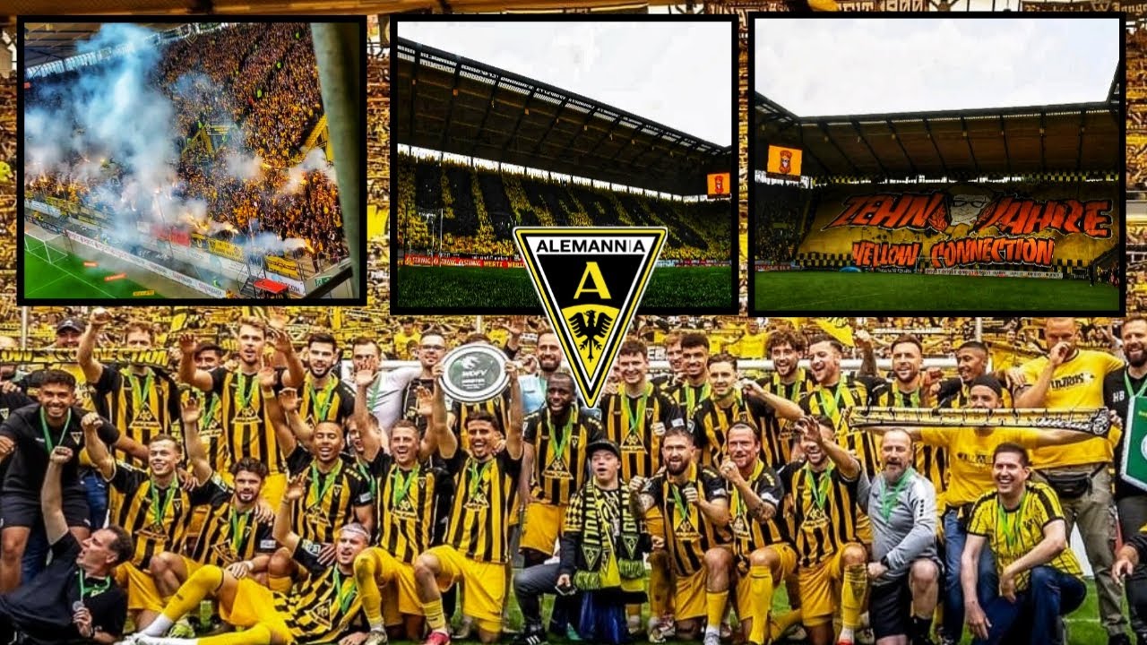 Euphoric Celebration of Alemannia Aachen Fans against Velbert FT 2-0 ...
