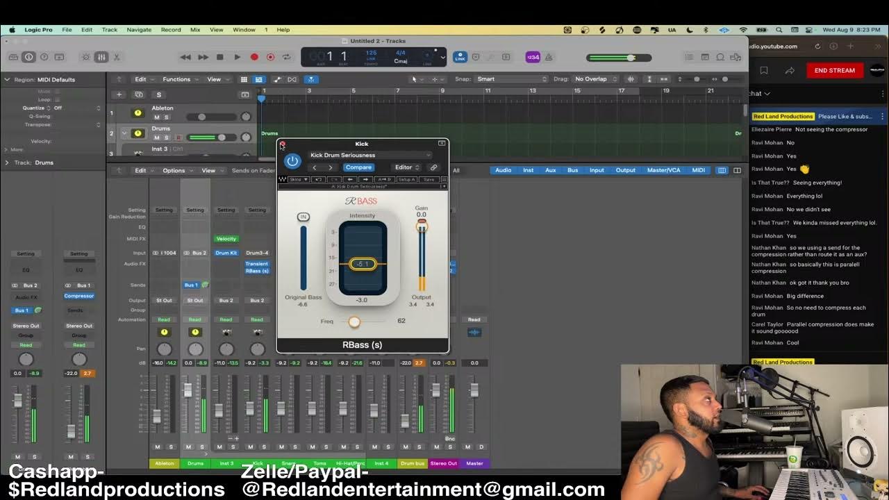 Live Soca Arrangements in Logic Pro X/Ableton - Red Land Productions LiveStream - YouTube