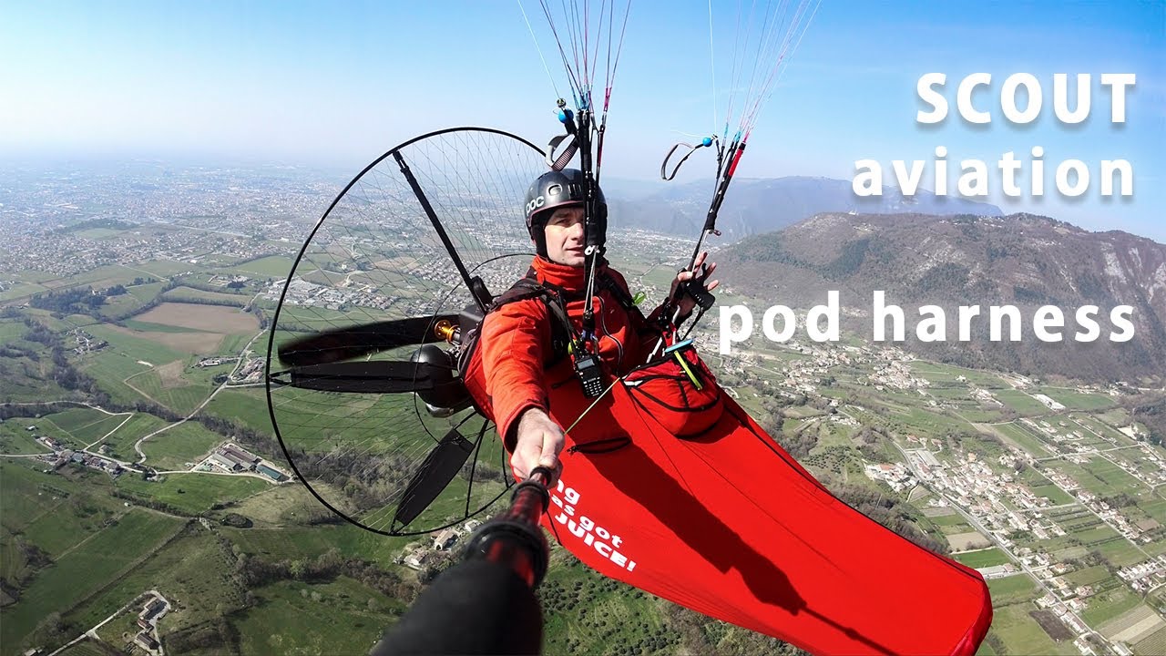 Scout aviation pod harness, another way of paragliding - YouTube