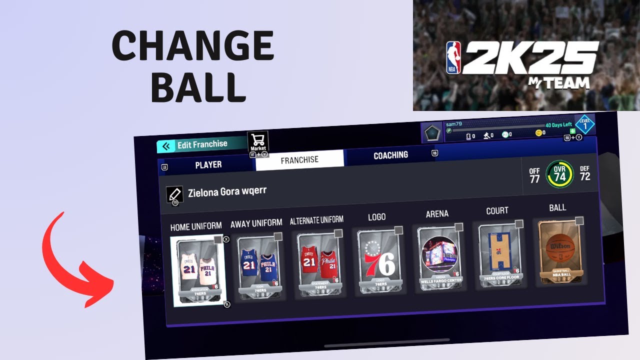 How to change Ball in NBA 2K25 MyTEAM Mobile - YouTube