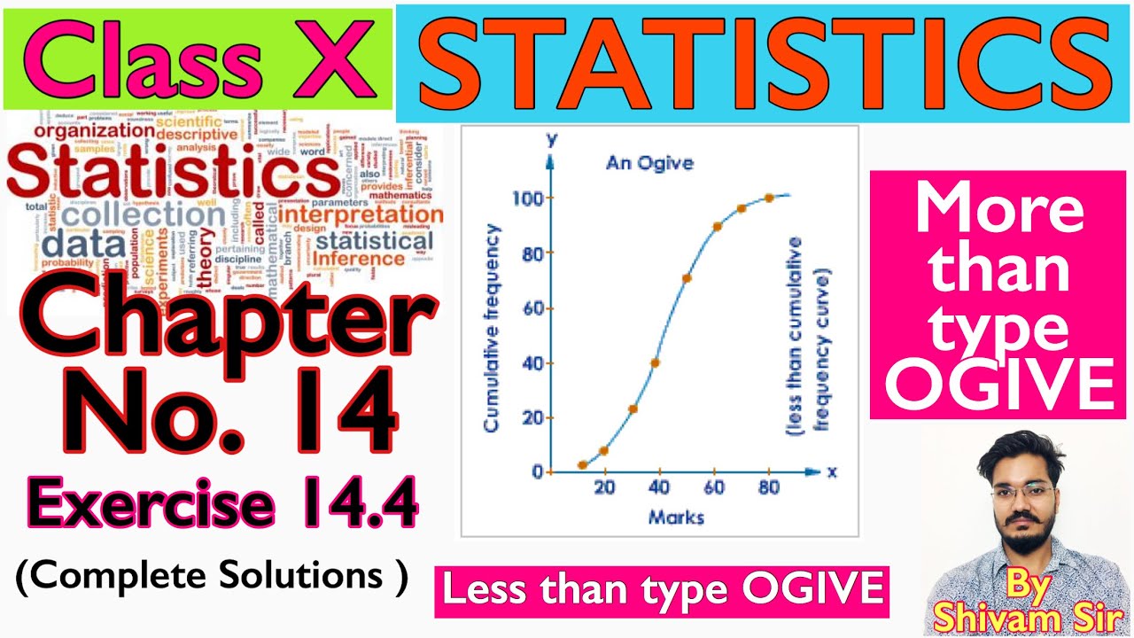 OGIVE CURVE l STATISTICS l exercise 14.4 l class X l chapter 14 - YouTube