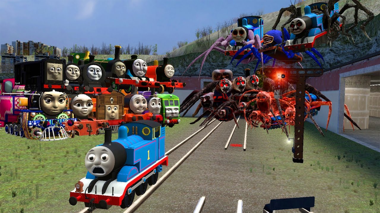 Building a Thomas Train Chased By Cursed Thomas Train Monster Army in ...