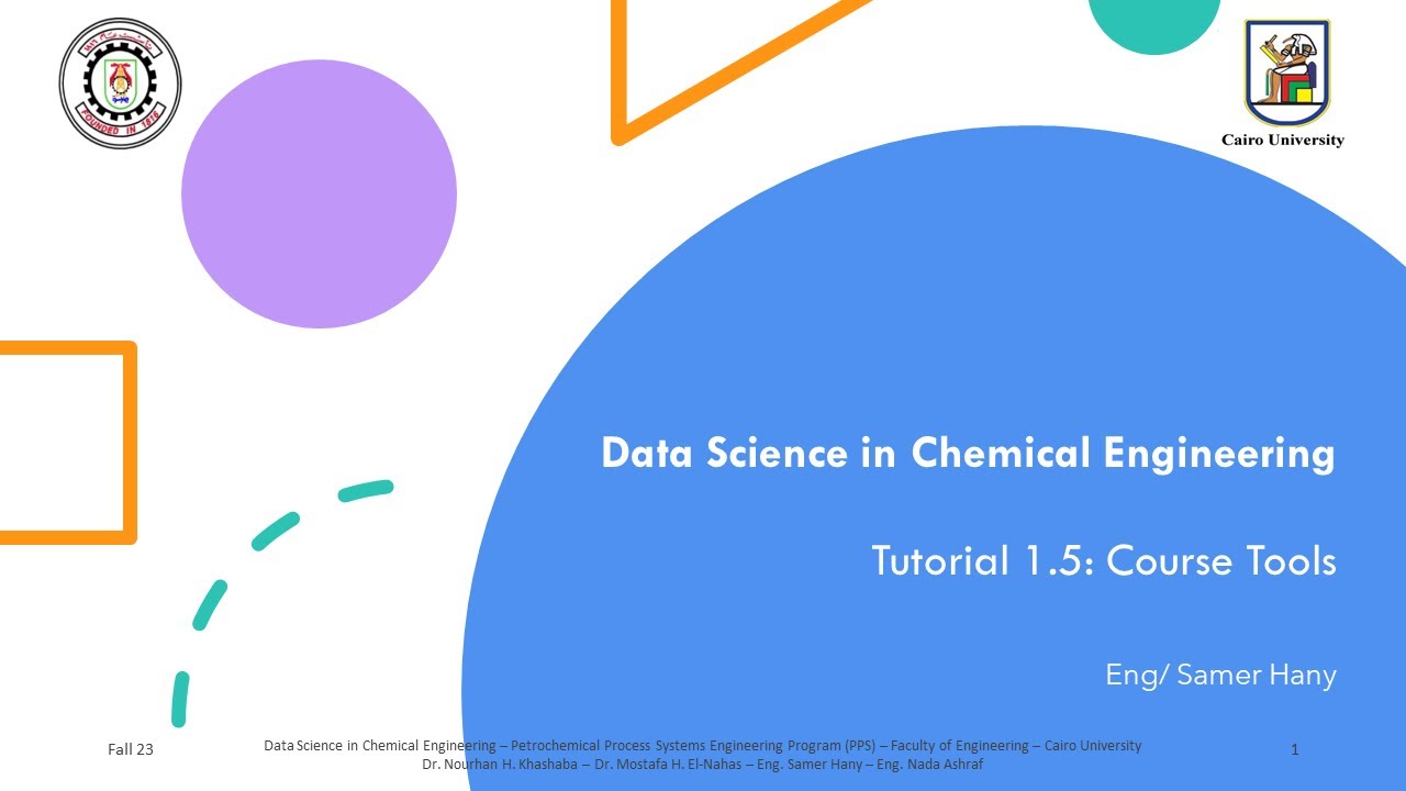 Data Science in Chemical Engineering | 1.5 - Course Tools - YouTube