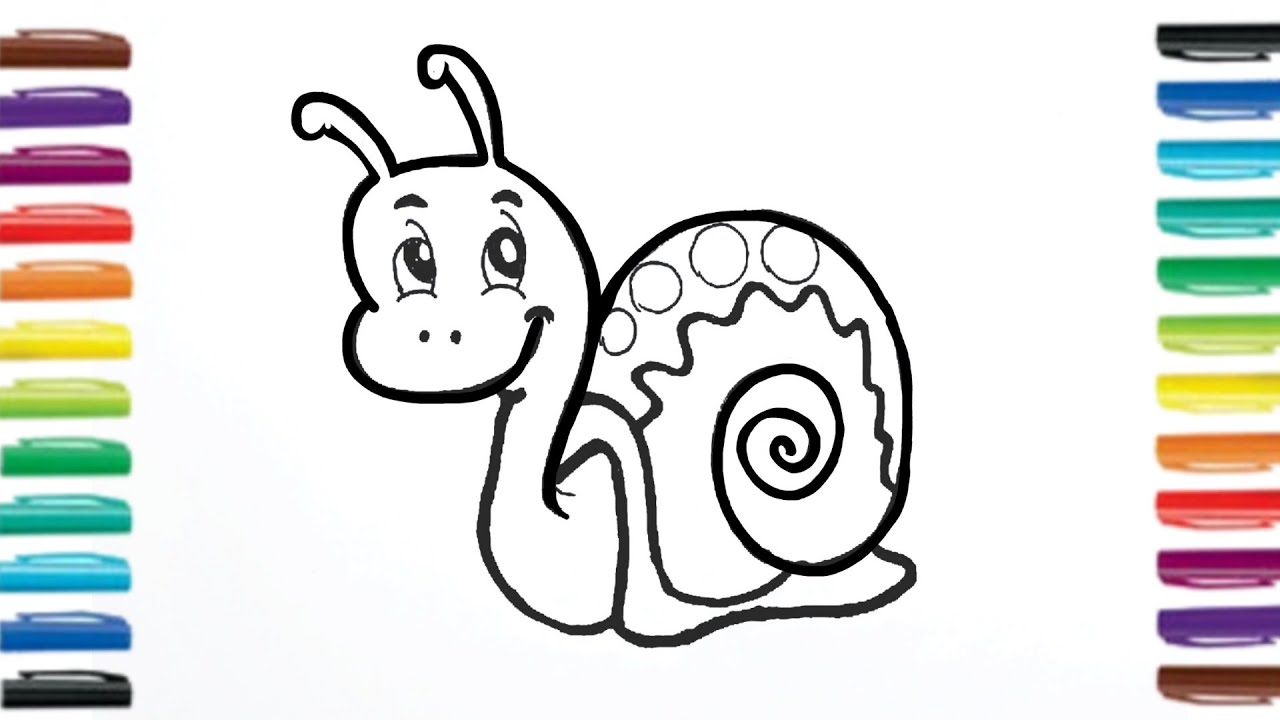 Cute Snail Drawing for Kids/How to Draw Cute Snail - YouTube