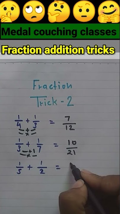 🤔" 3" Fraction addition tricks in 1 minute /Fraction addition short trick #fractiontricks # ...