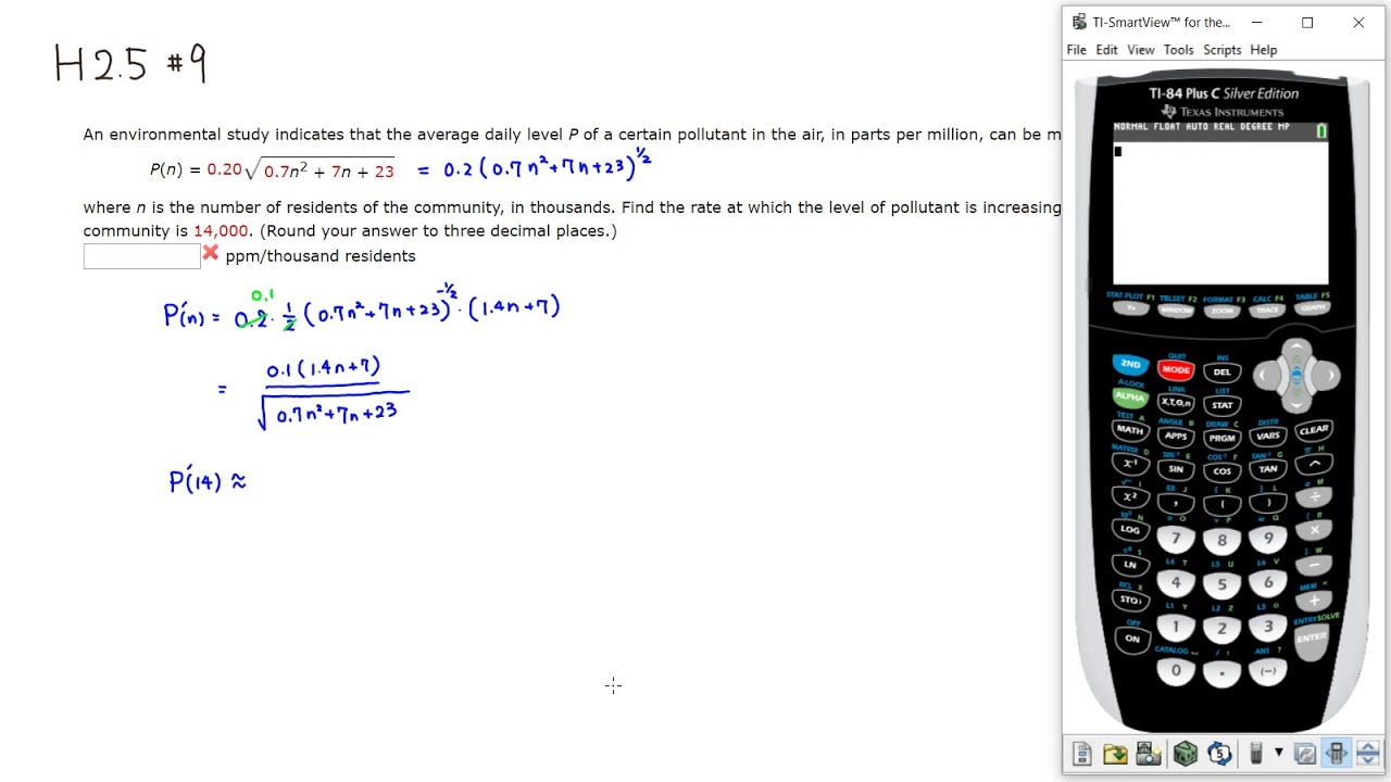 Finding the Rate of Change of a Quantity - MTH 109 H2.5 #9 (SU18) - YouTube
