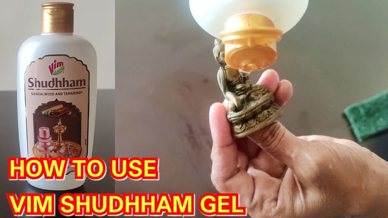 HOW TO Clean using Vim Shudhham Gel | How to use Vim Shudhham Gel to clean pooja vessels and ...