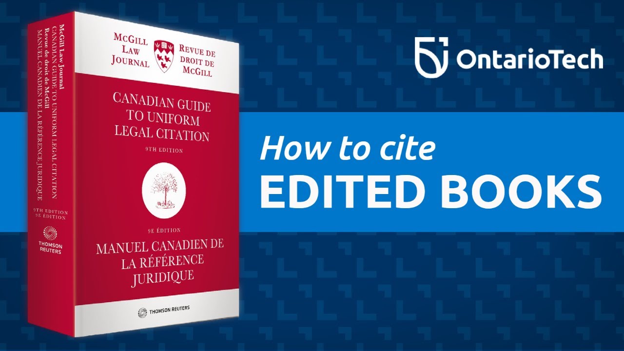 How to Cite Edited Books using McGill - YouTube