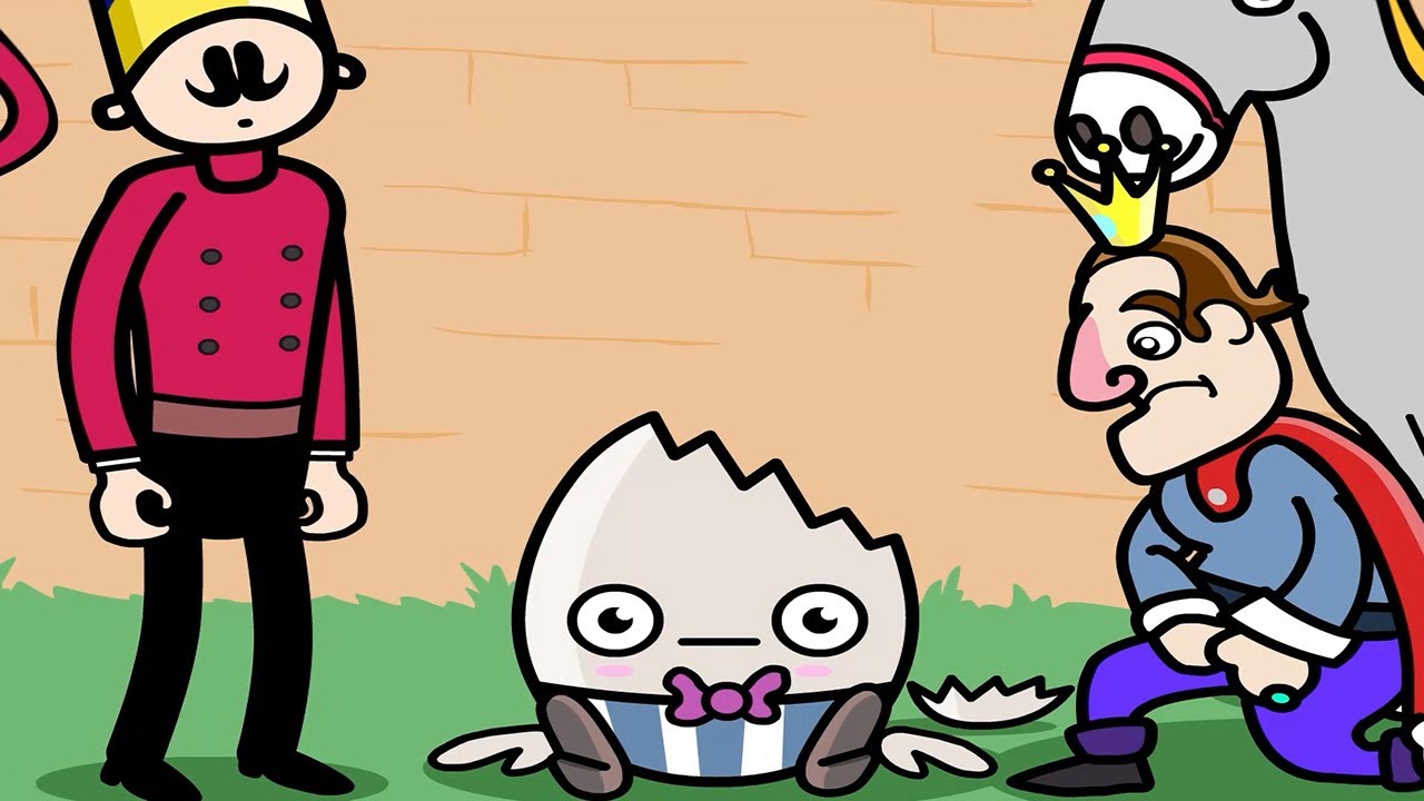 Humpty Dumpty Sat On a Wall Egg Cartoon + more Classic Nursery Rhymes ...