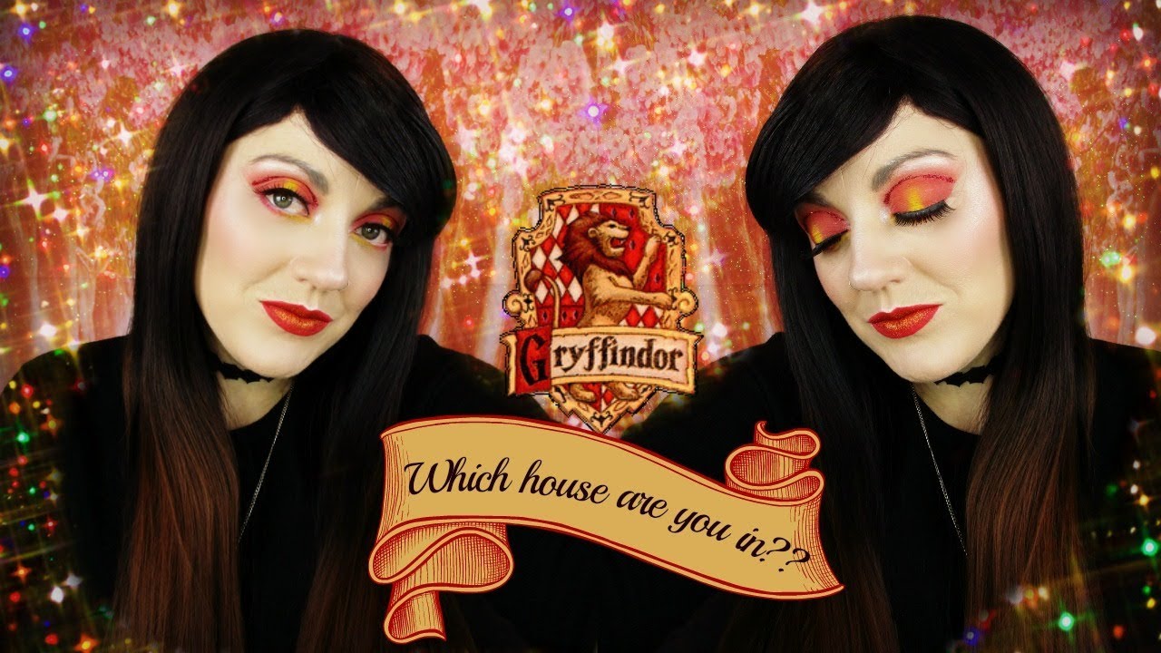 Gryffindor Harry Potter house inspired makeup look - YouTube