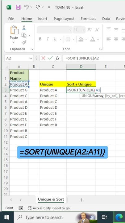 UNIQUE and SORT Functions | Remove Duplicates & Organize Data ...