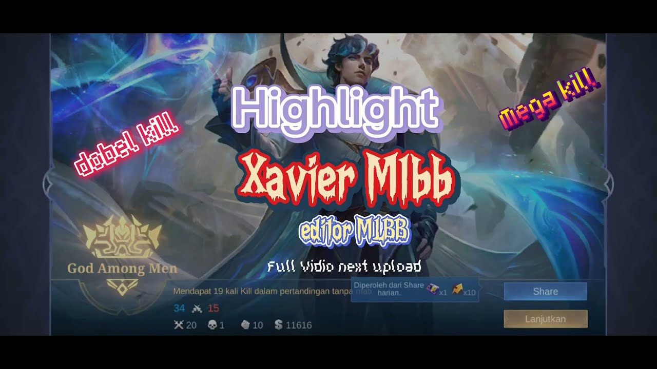 Xavier MLBB Highlight Mega Kill #xaviermlbb #mlbb #momentsmlbb - YouTube
