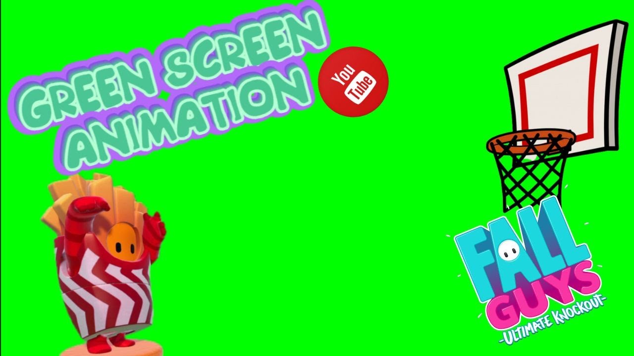 Fall Guys French Fries Skin Animation YouTube logo Chroma key - YouTube