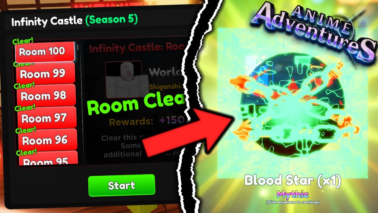 I Defeated EVERY Infinity Castle ROOM 100 Season 5 In Anime Adventures ...