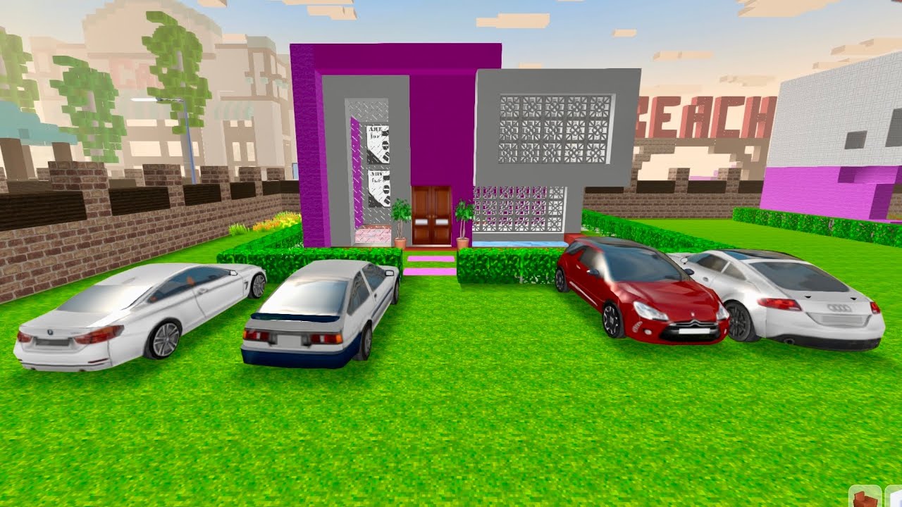 How to make a modern house in partycraft game - YouTube