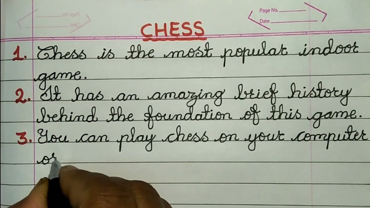 10 Lines on Chess in English - YouTube
